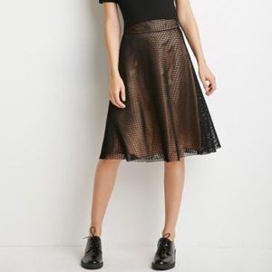 Skirts | Forever 21 Contemporary Mesh Overlay Aline Skirt | Poshmark